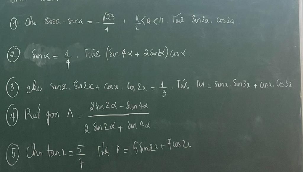 Chu Cosa - Sina (2) Sunaz 1 == Sina = 1. Tins (Sun 4 α + 2 Sund) Cos 4 (1) Rul yon √3, Ka