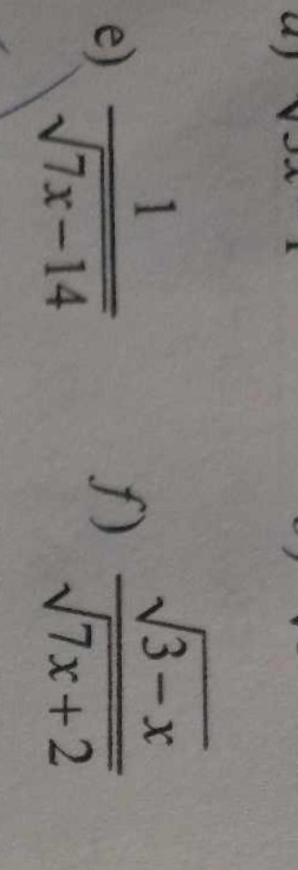 e) -11 √√7x-14 3-x f) √7x+2 - câu hỏi 6161803 - hoidap247.com