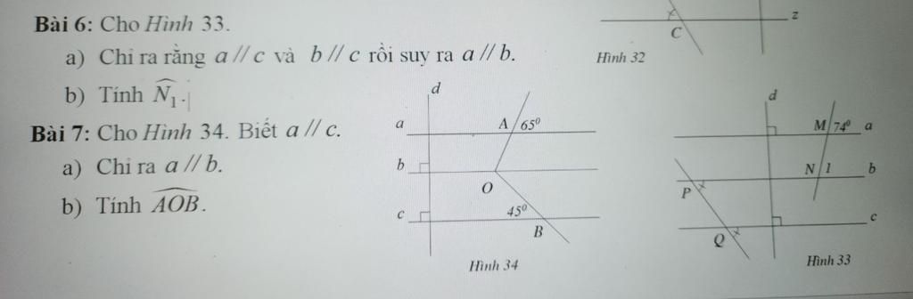 Giải nhanh và chi tiết hộ mik vs ah 5 SAO VÀ CTRLHN ĐANG CHỜ Ạ!Bài 6: Cho Hình 33. a) Chỉ ra ...