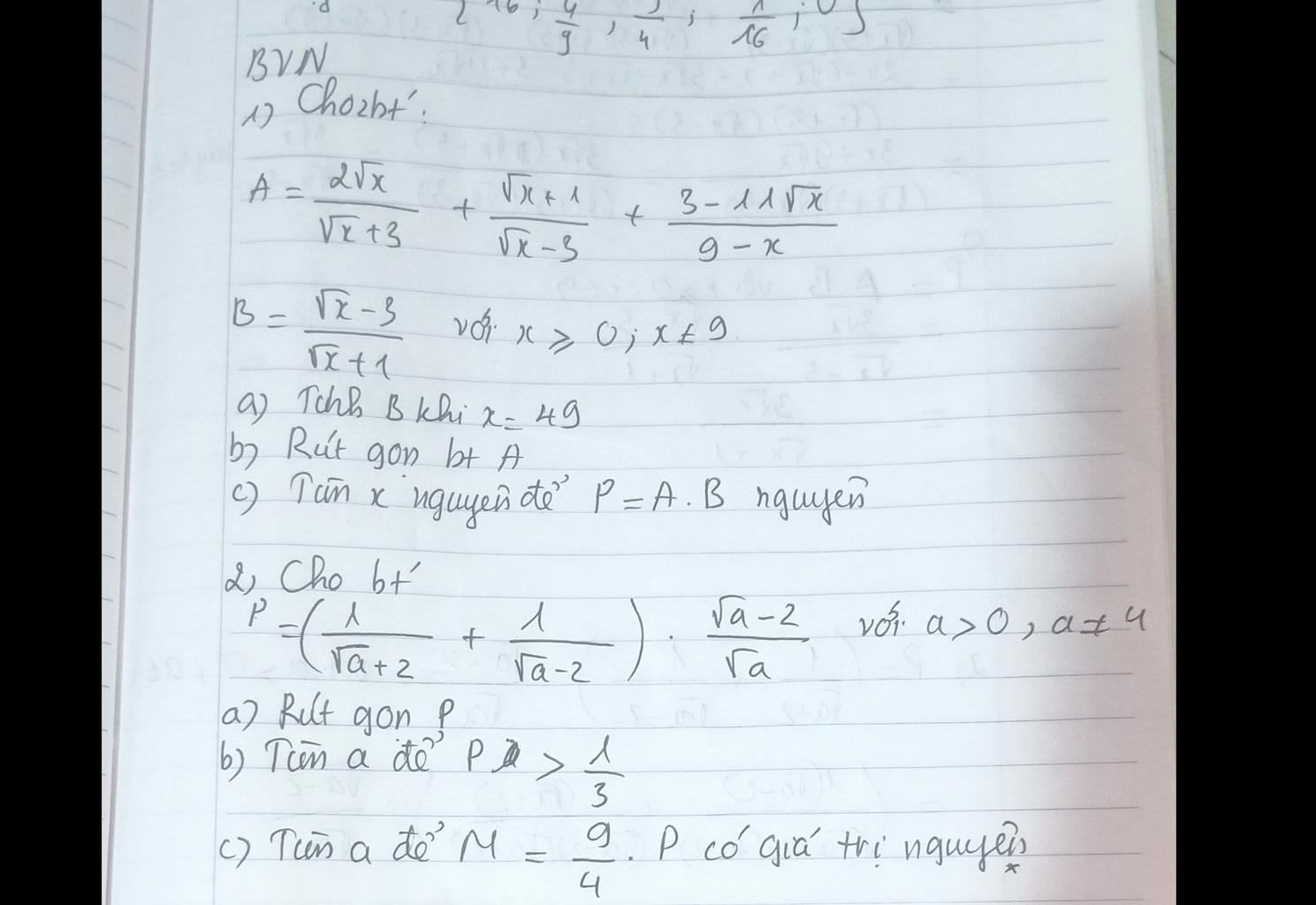 Chỉ cần làm đúng, đủ thì sẽ đc trứng rồng hoặc ctrlhn nhe(lm 2 câu c thui)BVN 1) A Chozht'. 2√x ...