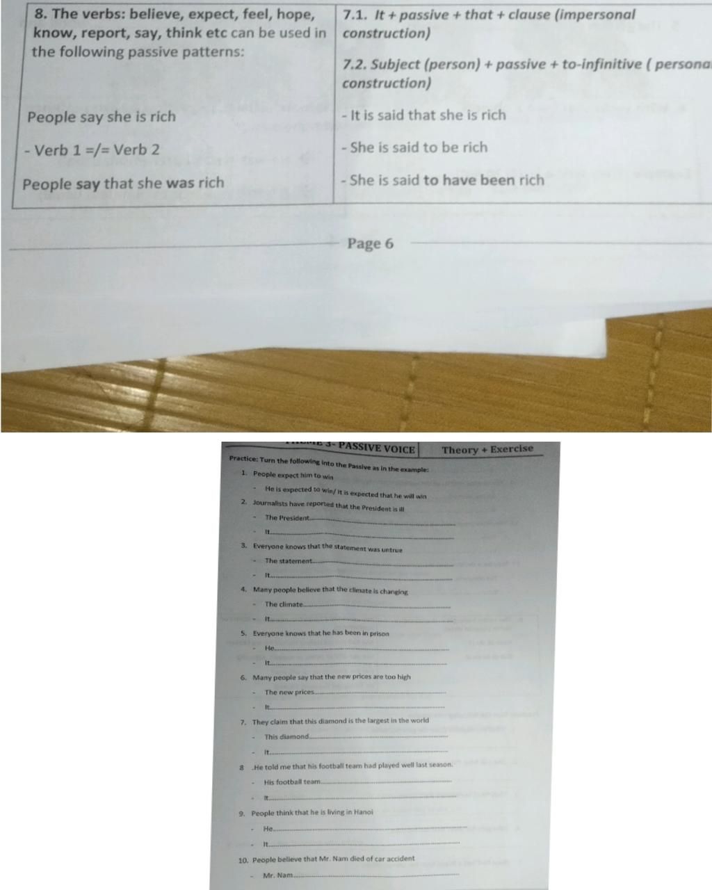 8. The verbs: believe, expect, feel, hope, know, report, say, think etc ...