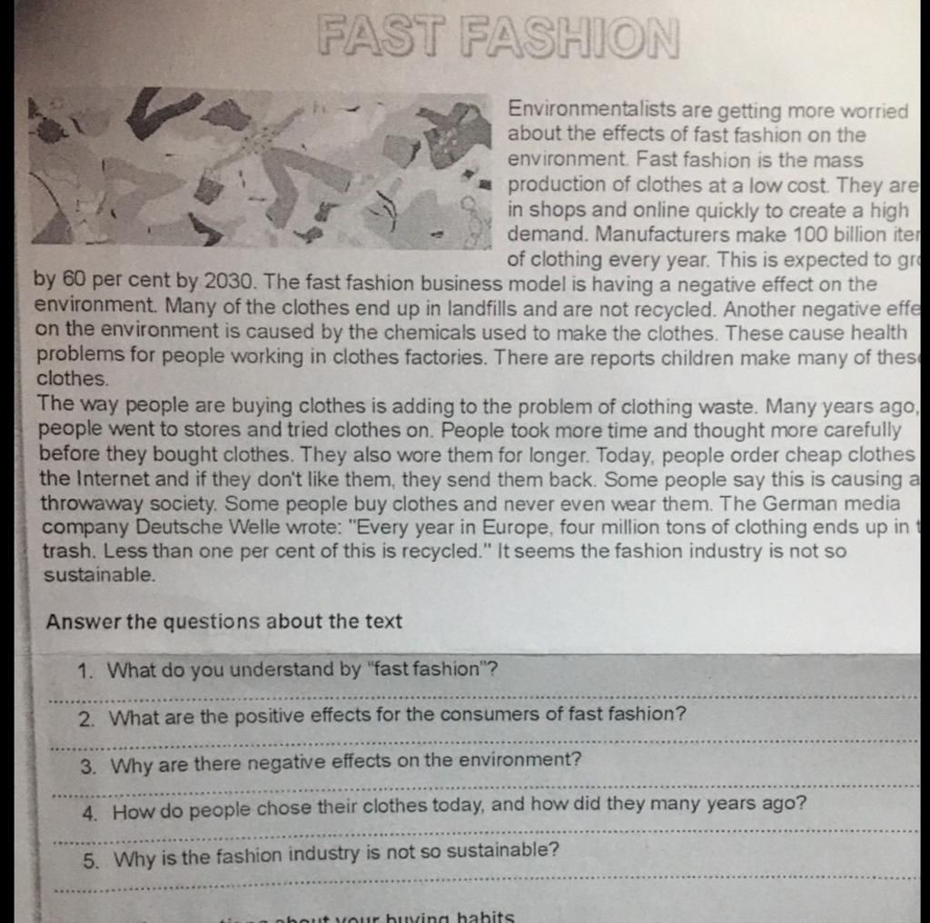 FAST FASHION Environmentalists are getting more worried about the ...