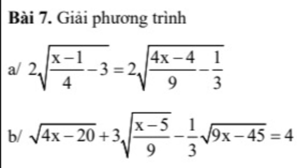 B i 7 Gi i Ph ng Tr nh X 1 4 3 2 A 2 B 4x 20 3 4x 4 1 9 3 X 5 9