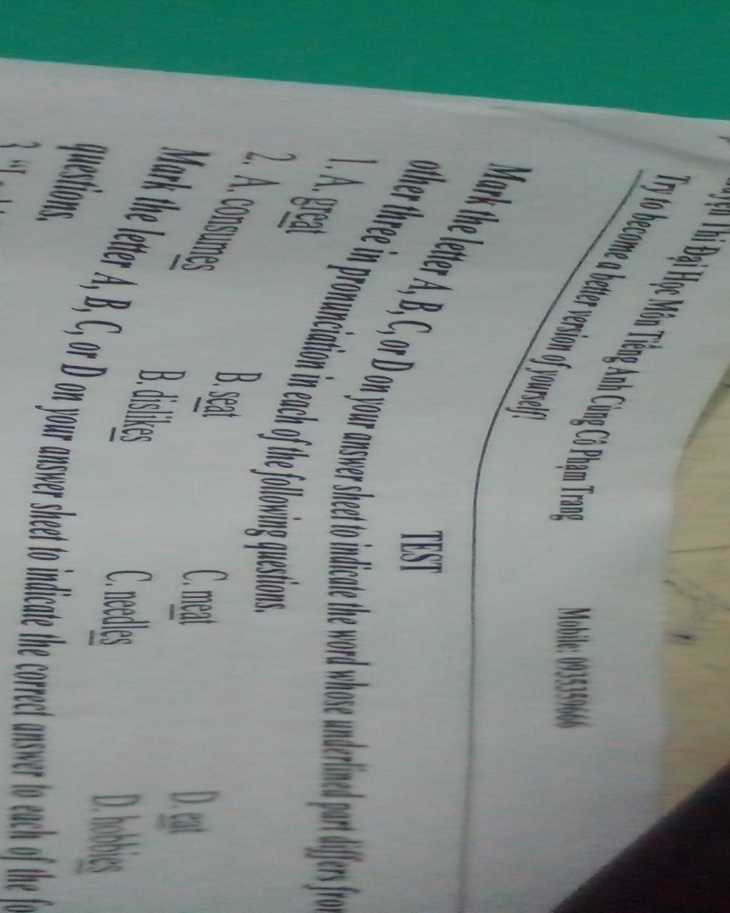 Thi Đại Hny Môn Tiếng Anh Cùng Cơ Phạm Trong Try to become a better ...