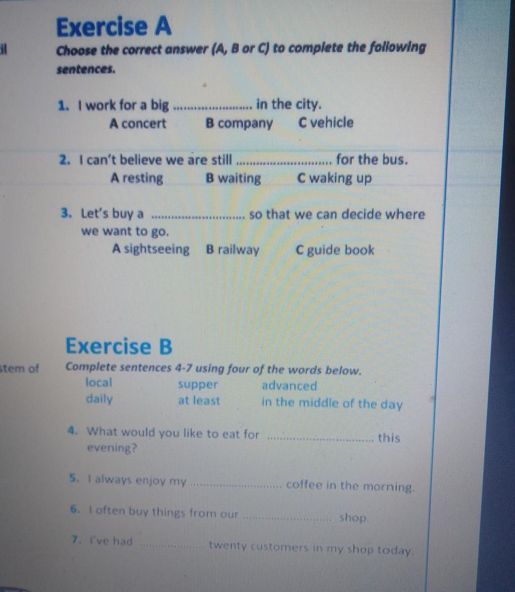 Giúp mik với ak mik đang cần gấp mik sẽ đánh giá 5 ạstem of Exercise A ...