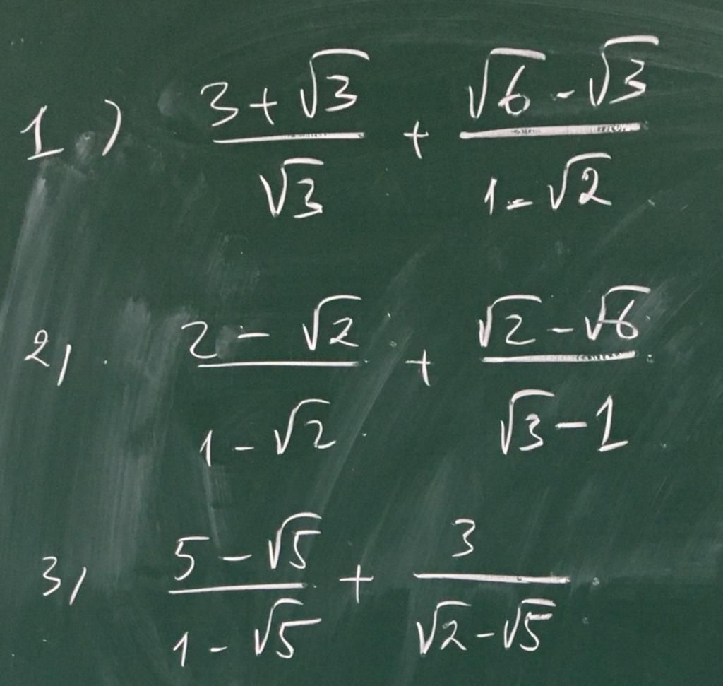 1₁) 3+√3 √6-√3 √3 21 31 2-√2 1-√2 5-√5 1-√5 + + t ARE 11/10 1=√√2 12-16 ...