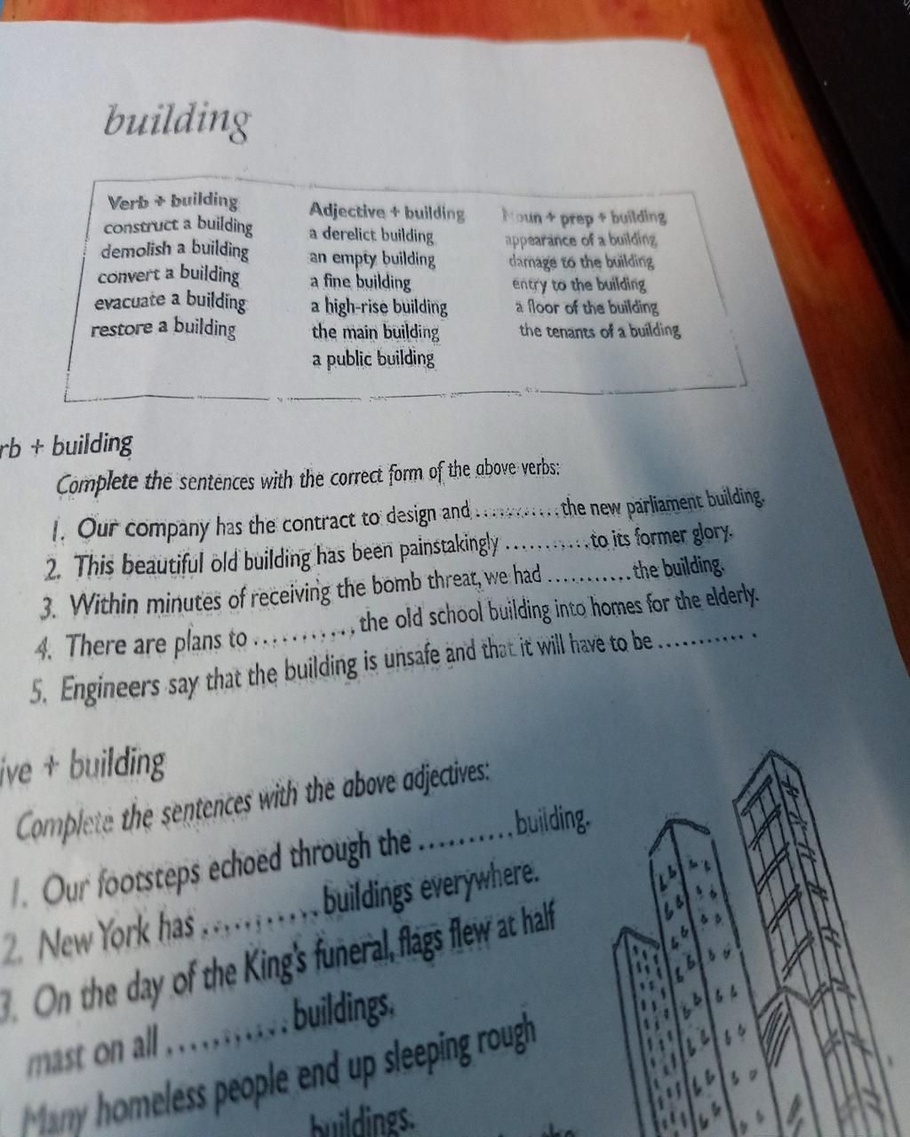 building Verb building construct a building demolish a building convert ...