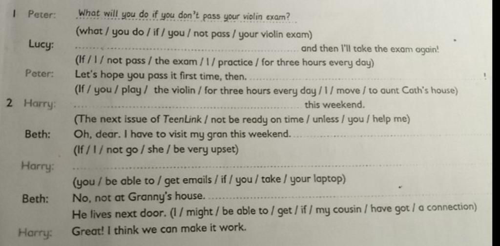 I Peter: Lucy: Peter: 2 Harry: Beth: Harry: Beth: Harry: What will you ...