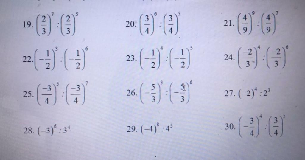 19. 22. 25. (3) ) ( ) 20. 28. (-3):3+ (੩) 26. ਤੇ () (4) ( ( 23. 24. 27 ...