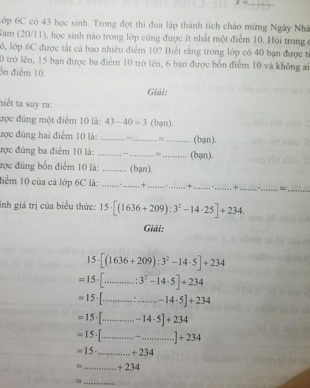 Lớp 6C có 43 học sinh. Trong đợt thi đua lập thành tích chào mừng Ngày ...