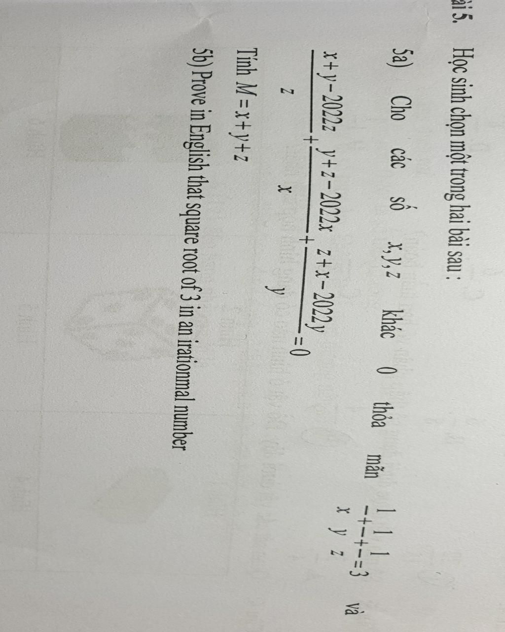 trả lời1 trog 2 câu là dc ạa,e đang cần gấp lắm ạa ài 5. Học sinh chọn ...