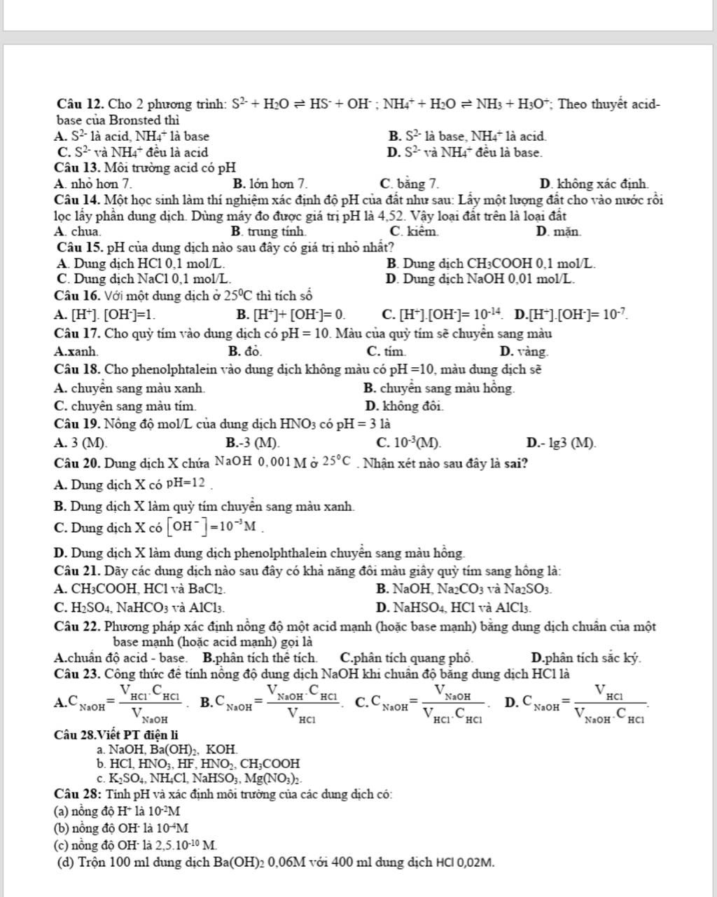 Giải hộ với ạ ( ghi ra cách giải thì quá good ) Câu 12. Cho 2 phương ...