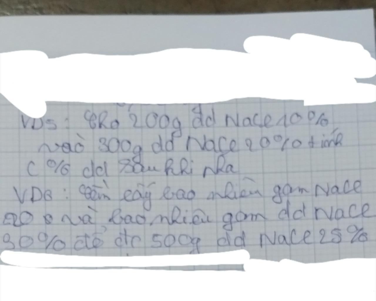 Vs: The 200g dd Nace 10% vào 300, dỡ Nhreeoro tính Nace 20% co do sau ...