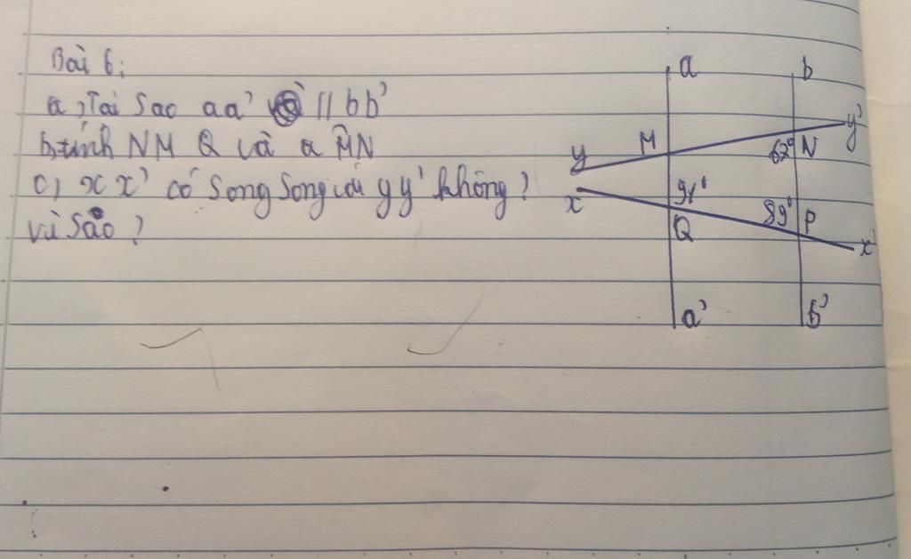 Bai bi a Tai Sac aa' ` ll bb' sánh NM Q và aÂN C, xỈ có song song cái ...