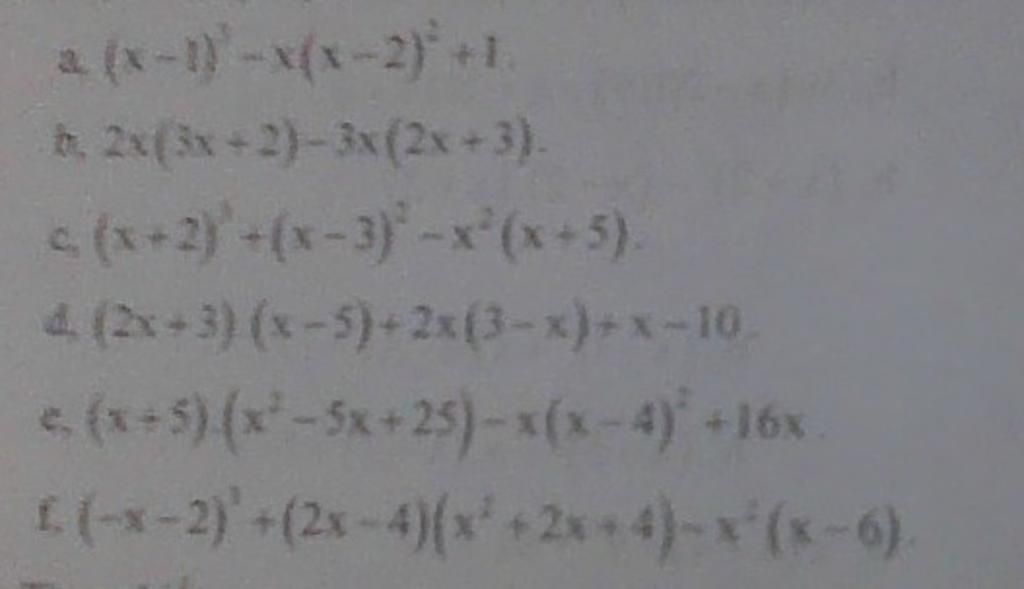 A x 1 x x 2 1 B 2x 3x 2 3x 2x 3 C x 2 x 3 x x 5 4