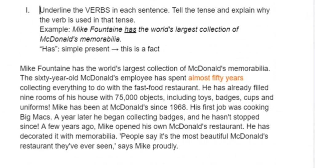 1 Underline The VERBS In Each Sentence Tell The Tense And Explain Why 1-underline-the-verbs-in-each-sentence-tell-the-tense-and-explain-why
