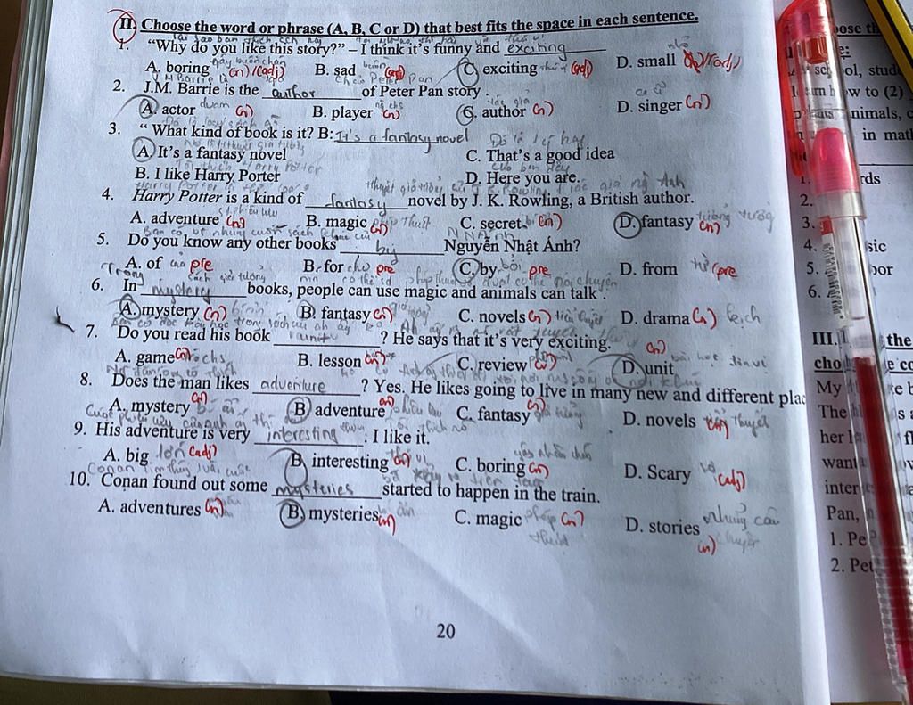 Choose the word or phrase (A, B, C or D) that best fits the space in ...