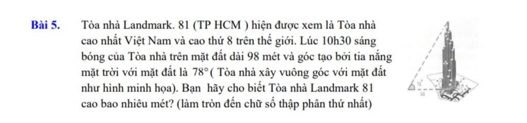 Bài 5. Tòa nhà Landmark. 81 (TP HCM ) hiện được xem là Tòa nhà cao nhất ...