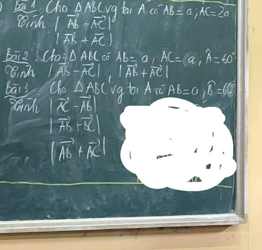 bai 1 Cho_A ABC vg tai A cc AB = a; AC= 2a Cinh | AB-AC1⁰ 1 AB + AC ...