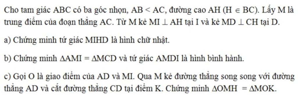 Cho tam giác ABC có ba góc nhọn, AB