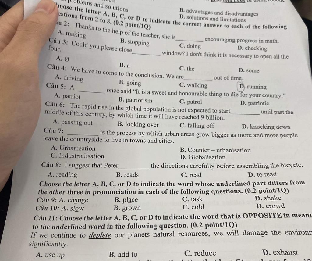 blems and solutions hoose the letter A, B, C, or D to indicate the ...