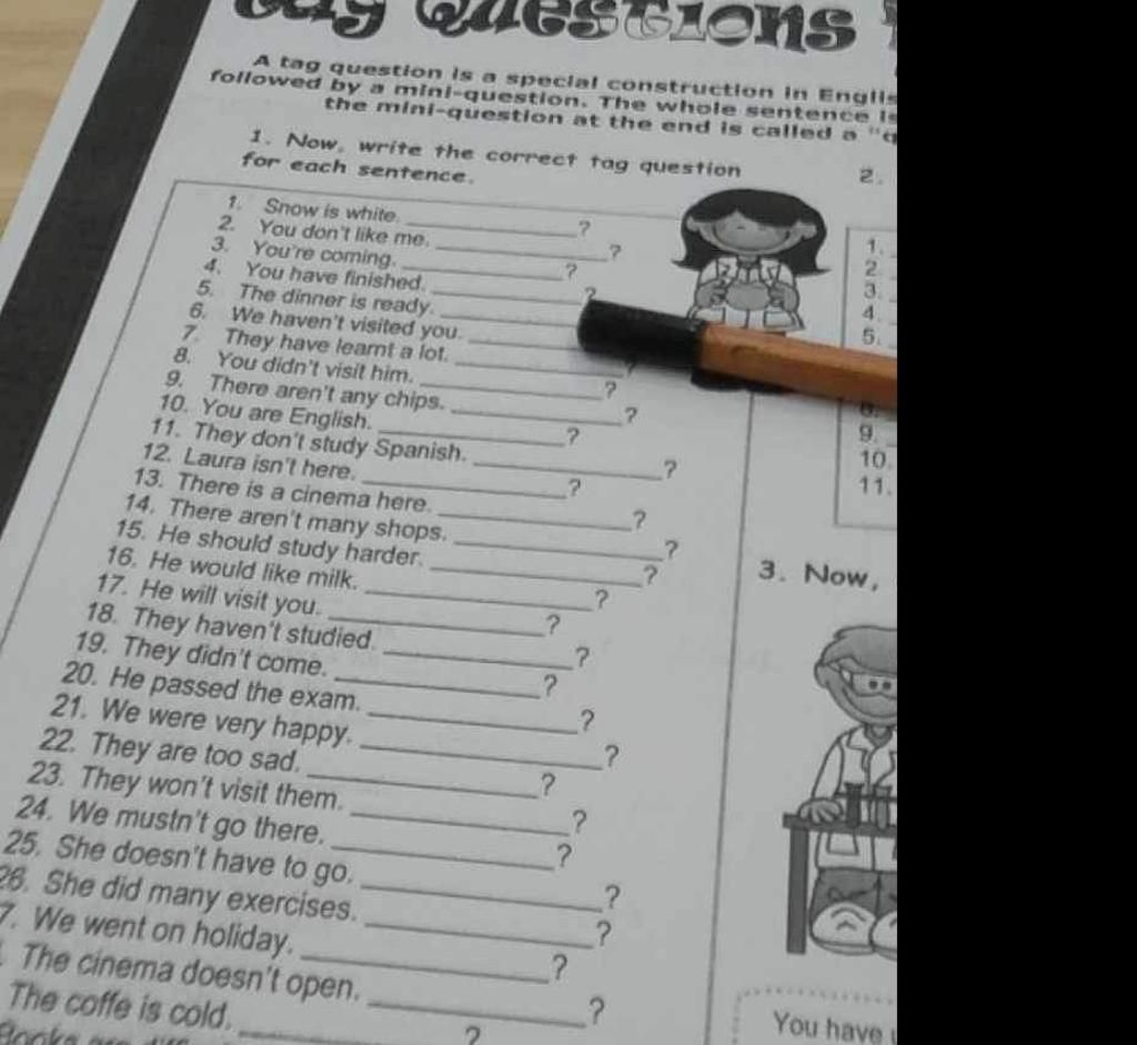 6. 7. 8. STIONS A tag question is a special construction in Englis ...