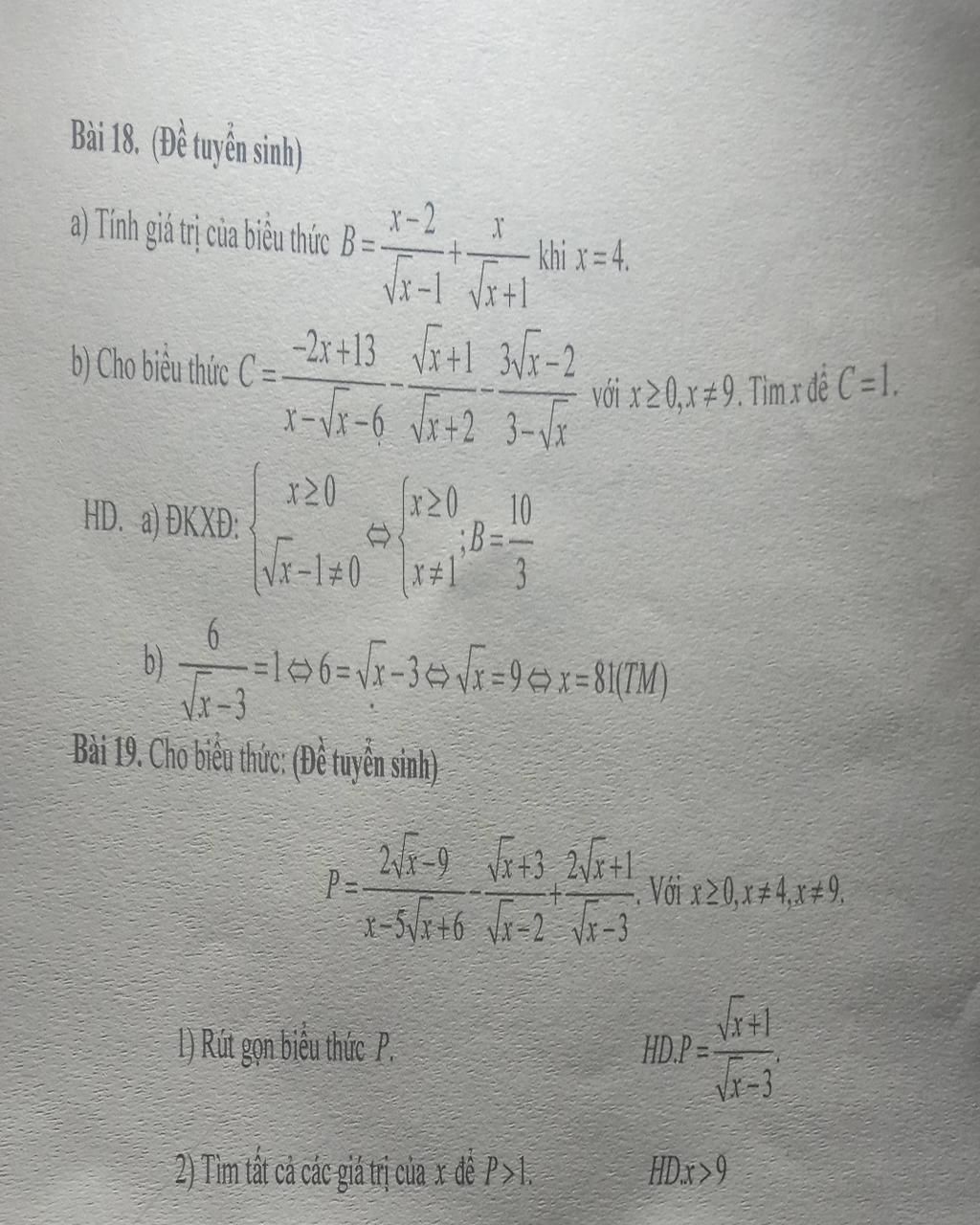 Ai bt giải giúp vs ạ chi tiết càng tốt.Cảm ơn. Bài 18. (Đề tuyển sinh ...