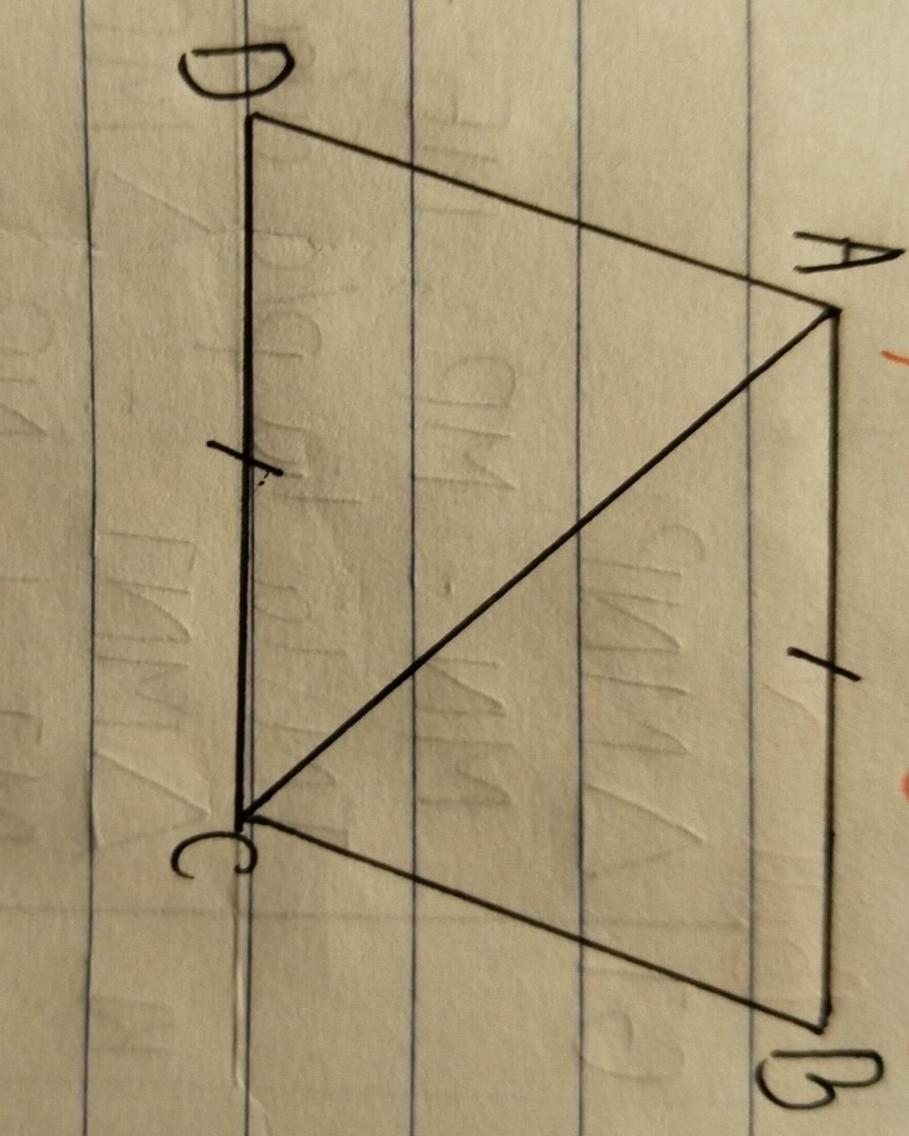 Cho hình vẽ trên, biết AB//CD.Chứng mình : a, ABC=CDA b, ^B=^D c, AD ...