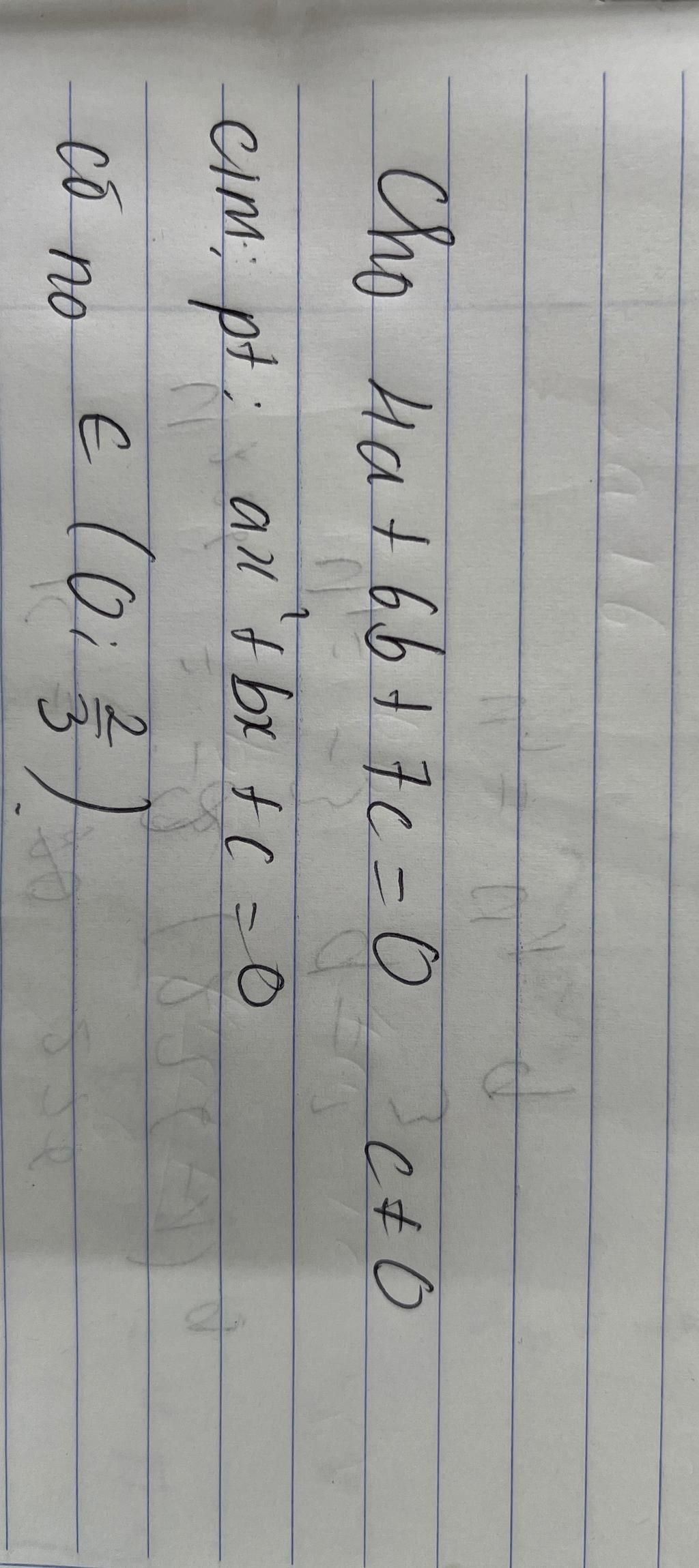 a Cho 4a+6b+7c = 0 D. t an fbx +c=0 CAM; pt: с со по € ²) (0; 3/13) E ...