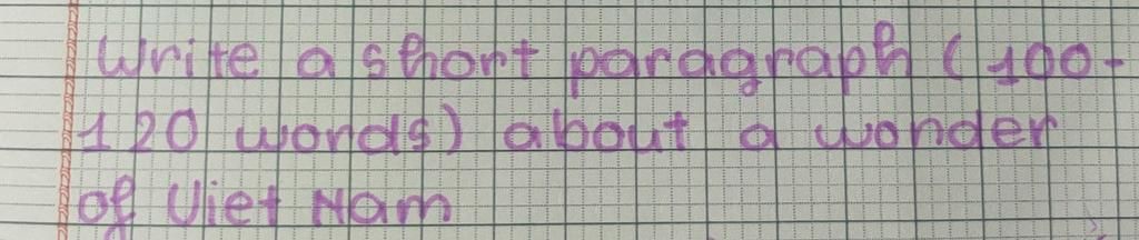 Write a short paragraph (100 120 words) about a wonder of Viet Nam TA