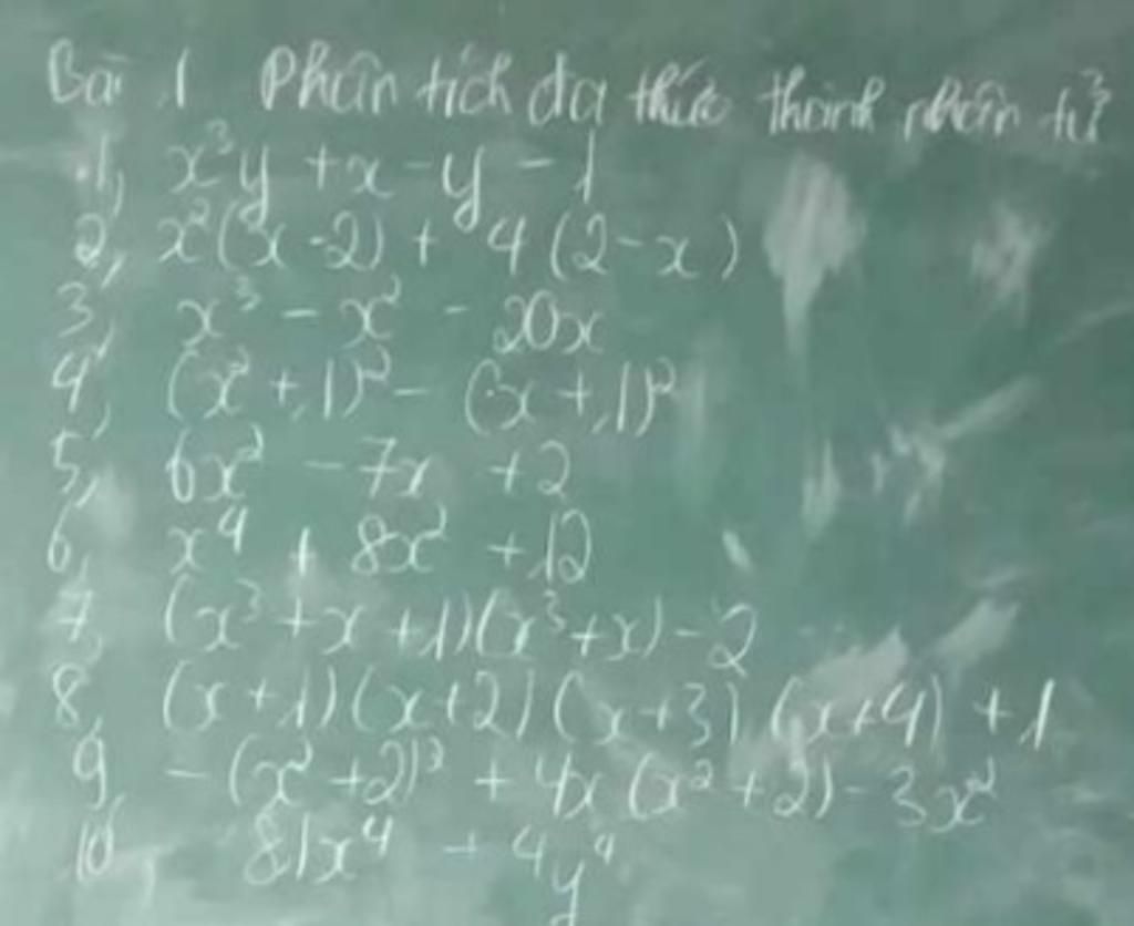 Bai I Phan tich da thit thoink heir to 1₁ x²y +x-y-1 2 x²(x-2) +²4 (2-x ...