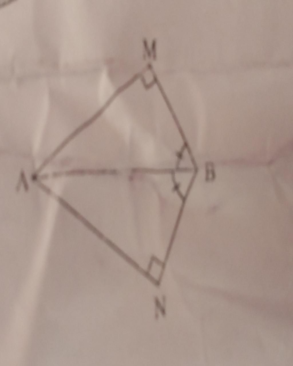 Cho hình vẽ , chứng minh tgiác BAM = tgiácBAN M B