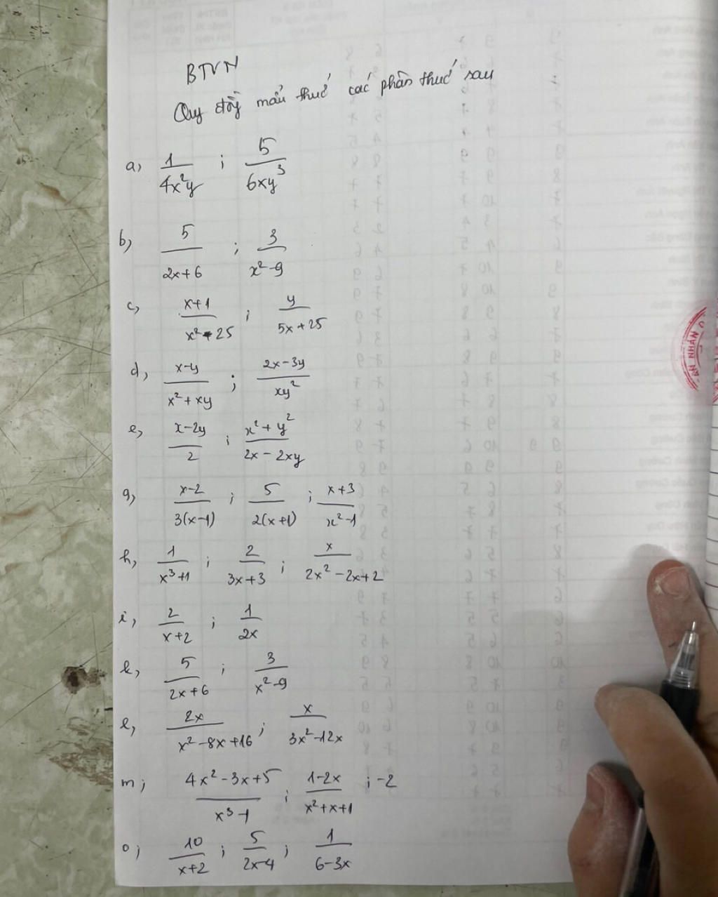 a> by d, 97 ㄱ 7 고, 요? 2, mi 이 BTVN Quy đầy mẫu thử các phân thức 스 4xy 5 2x+6 x-y x² + xy x-2y ...