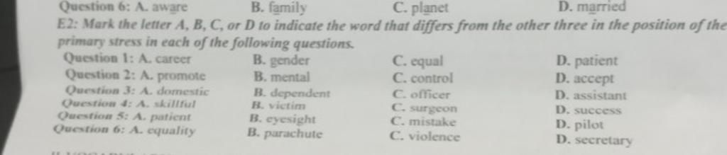 Trọng âm ạ giúp tớ ...