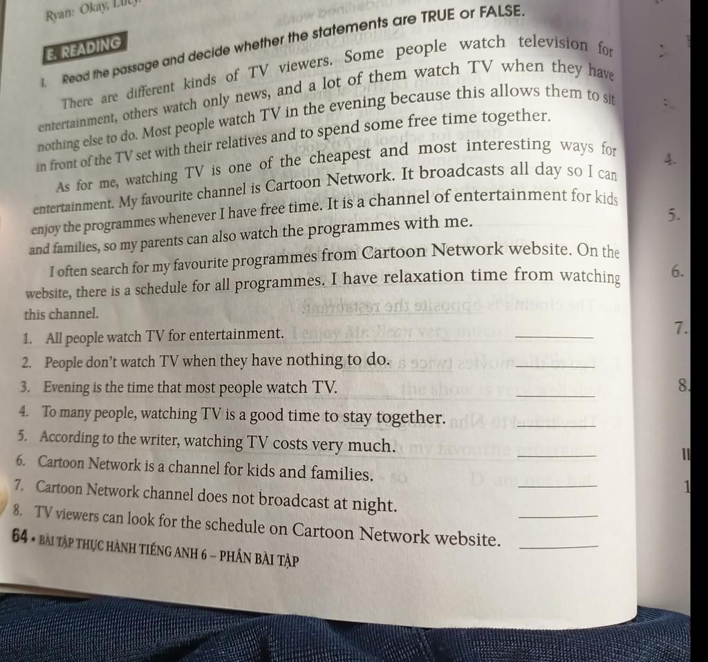 Ryan: Okay, abow bonihet Read the passage and decide whether the ...