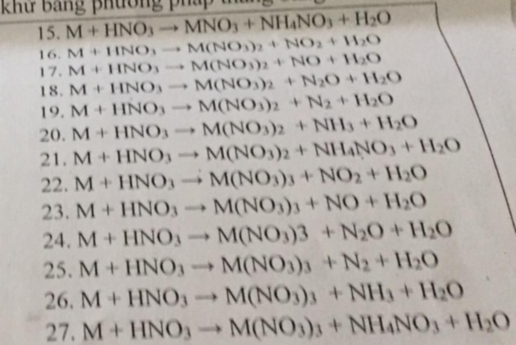 Cân bằng các phương trình oxi hóa khử bằng phương pháp thăng bằng ekhử ...