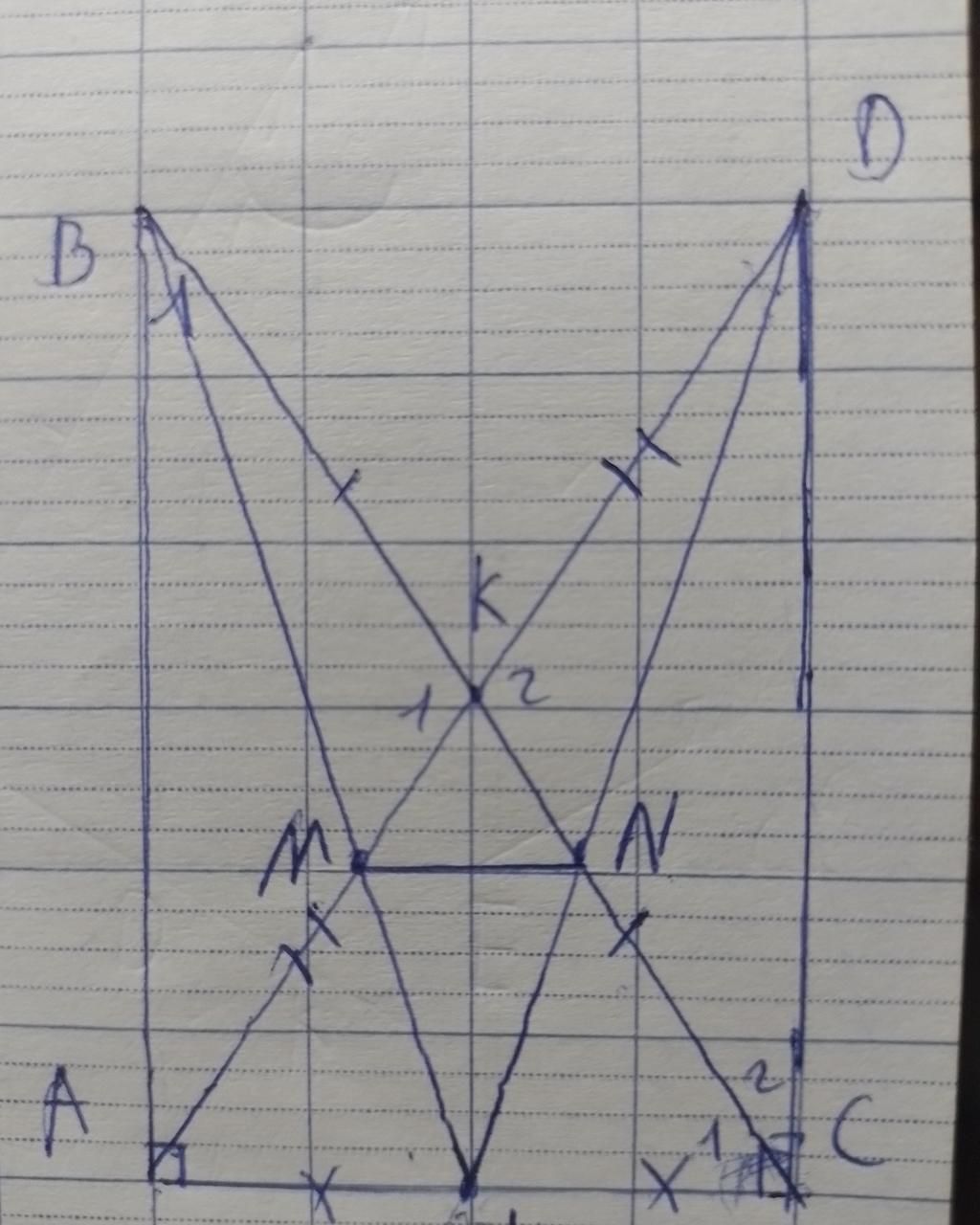 Nhìn hình,c/m HMN cân biết: BA//CD;tam giác ABH=tam giác CDH B A on vo M + k 2 N X z D C