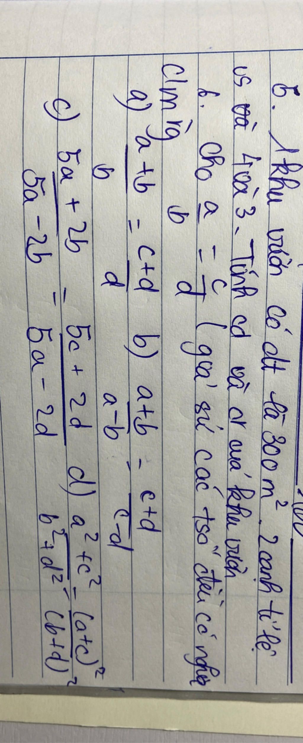 giúp e b5 vs b6 vs ạaa cảm ưn nhiềuu lắm lunn🫰 E. 8 1 khu vườn có dt là ...