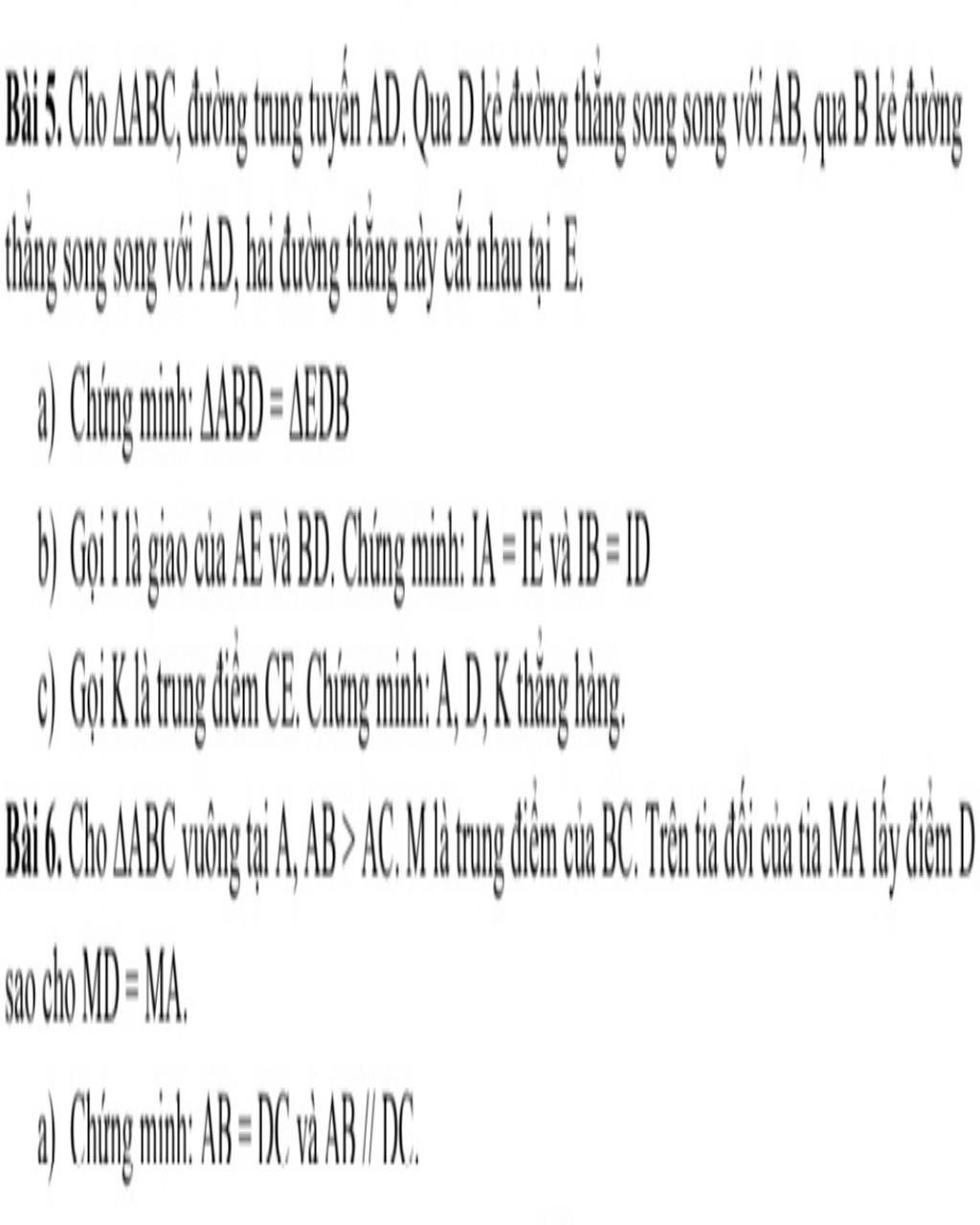 Bi5. Cho ABC, doing tung tien AD. Qua de doing things ng ang ini , que ...