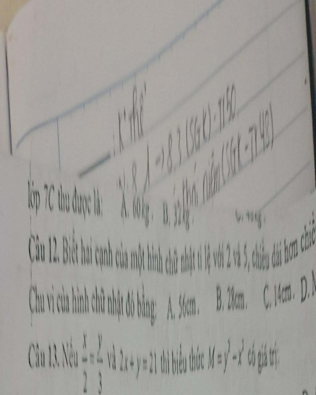 Vip 70 the daye la Câu 1 Bài hai anh Chu vi c hi hi hi Bling A. 56 B8.3km C, 14. D. C 8 4 4 1 1 ...