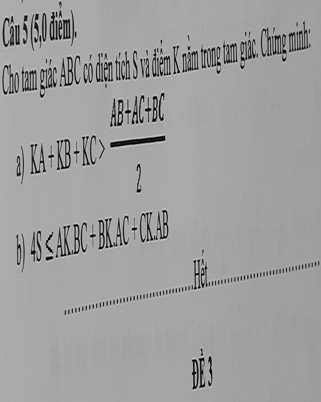 a) KA-KB-KC> AB-AC-BC 2 6) AS SAK.BC+BKAC-CKAB ĐẺ 3