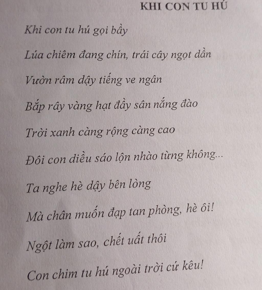 C1 xác định hoàn cảnh của nhân vật trữ tình trong bài thơ C3 chỉ ra câu ...