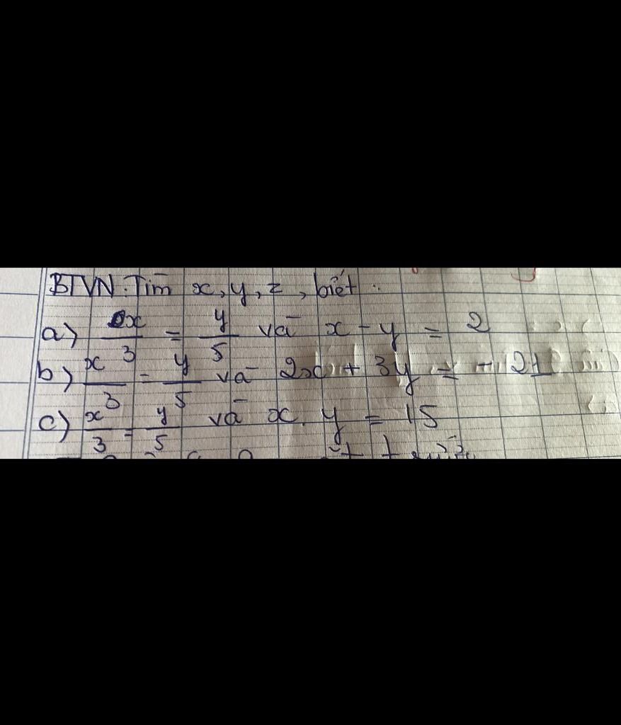 BTVN Tìm x biết a) by c) PC X 3 y S = y 5 va va VCL 15 2