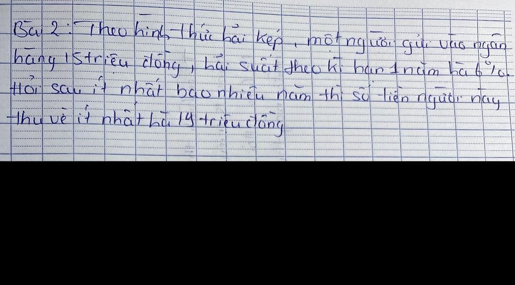 hab toh Bài 2 theo hình thức hải kép, một người gửi vào ngăn hany I ...