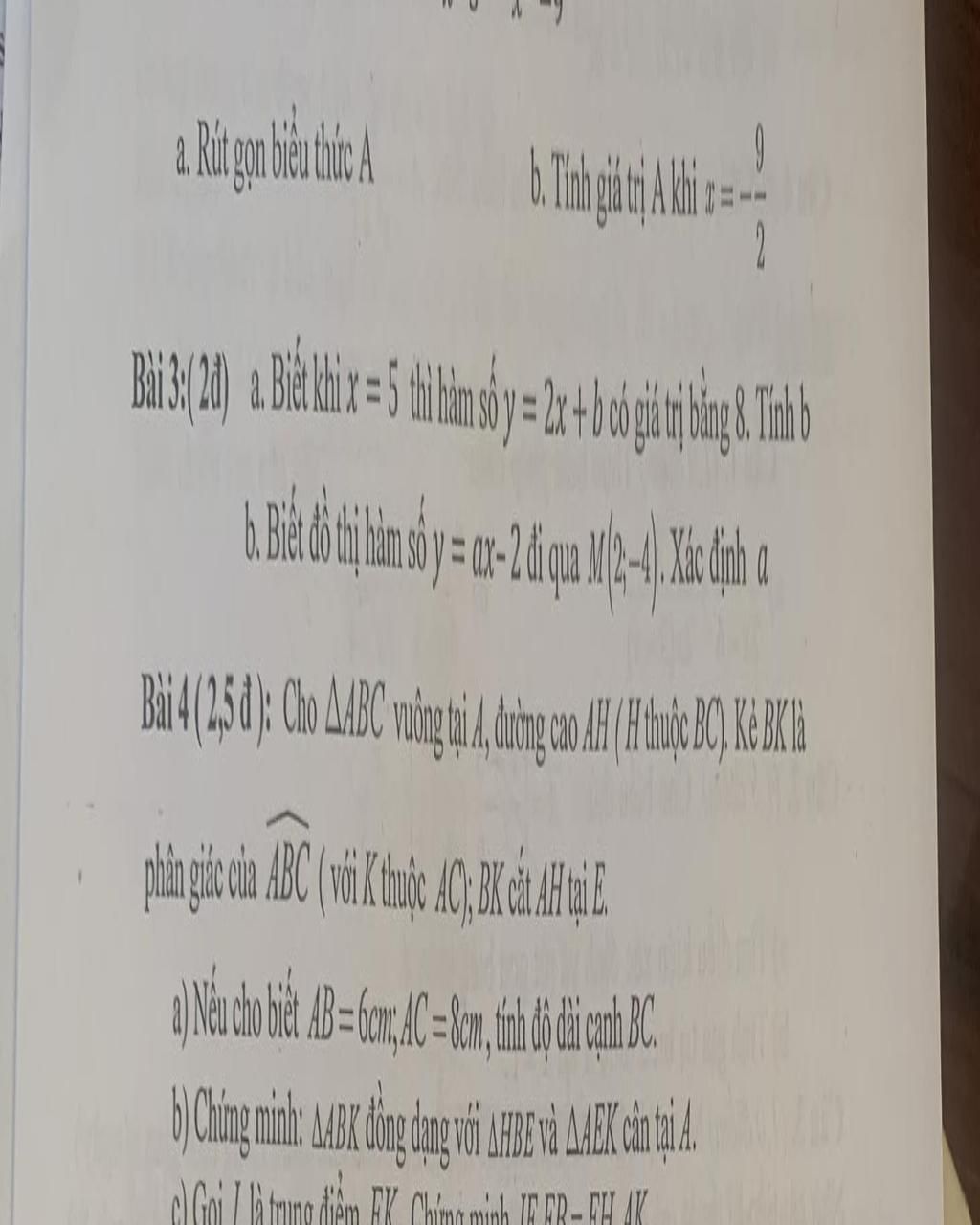a. Bi 4(254): Cho ABC vingti A, Ching of the BC, E C phing ABC (ACE a ...