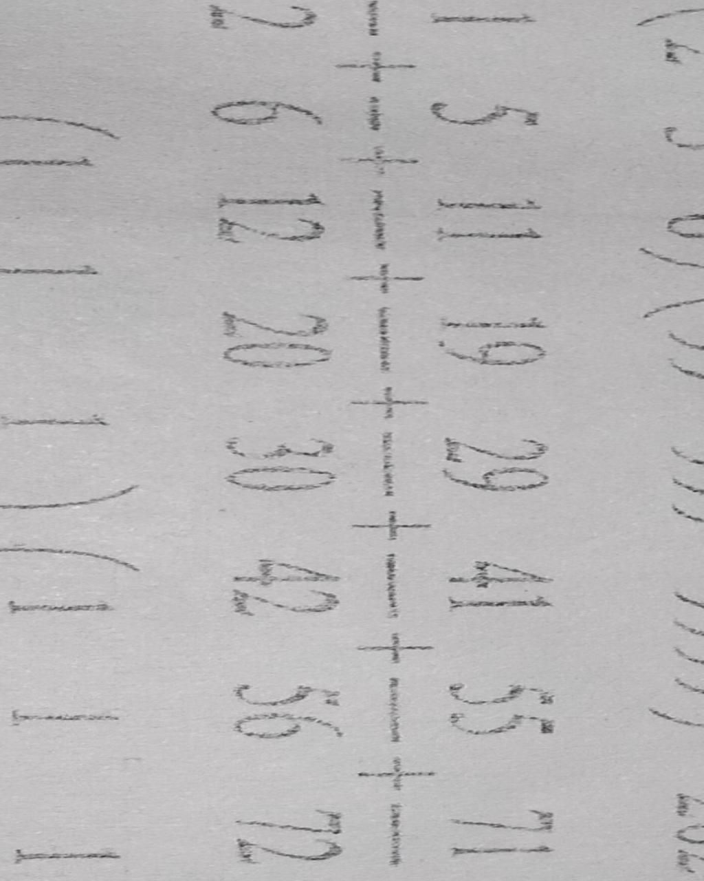 1 5 11 19 29 41 55 71 2 6 12 20 30 42 56 72