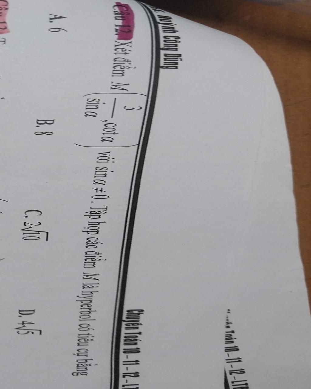 3 Tán 10-11-12-LTE Chuyên Toán 11-11-12-1 Xet diem M ..ta với sma =0 ...