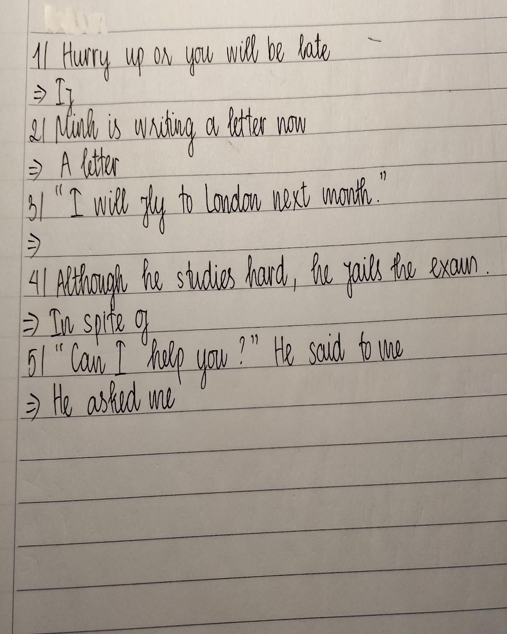 11 Hurry up or you will be late 21 Minh is writing a letter now A ...