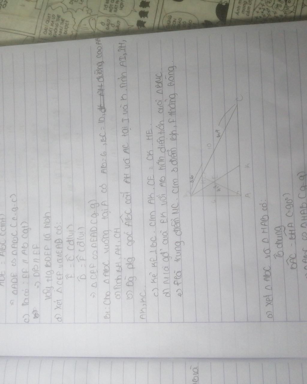 bia ADE ABC Cont AADE AADC (c-g-c) c) laco: EF 11 Ab cgt). DBEF Vay tig DEF la hbh d) Xet ACEP ...