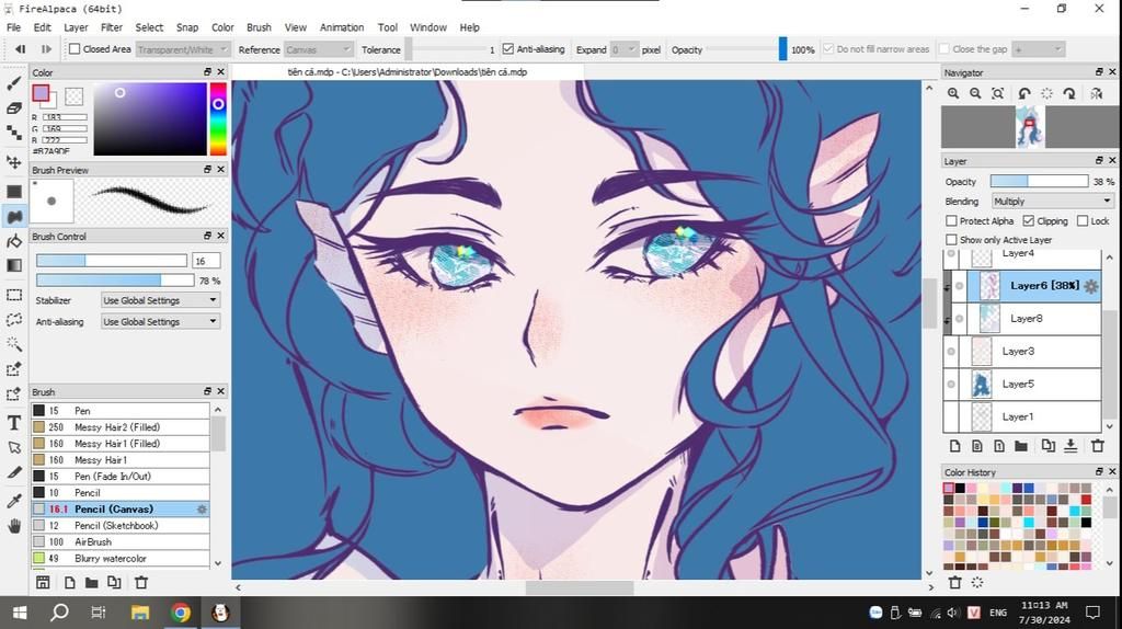 FireAlpaca (64bit) File Edit Layer Filter Select Snap Color Brush View ...